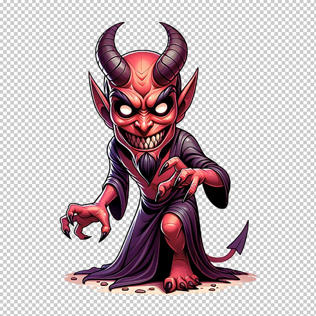 Satanic Devil PNG: Gothic Horror Clipart - Occult Illustration (digital ...