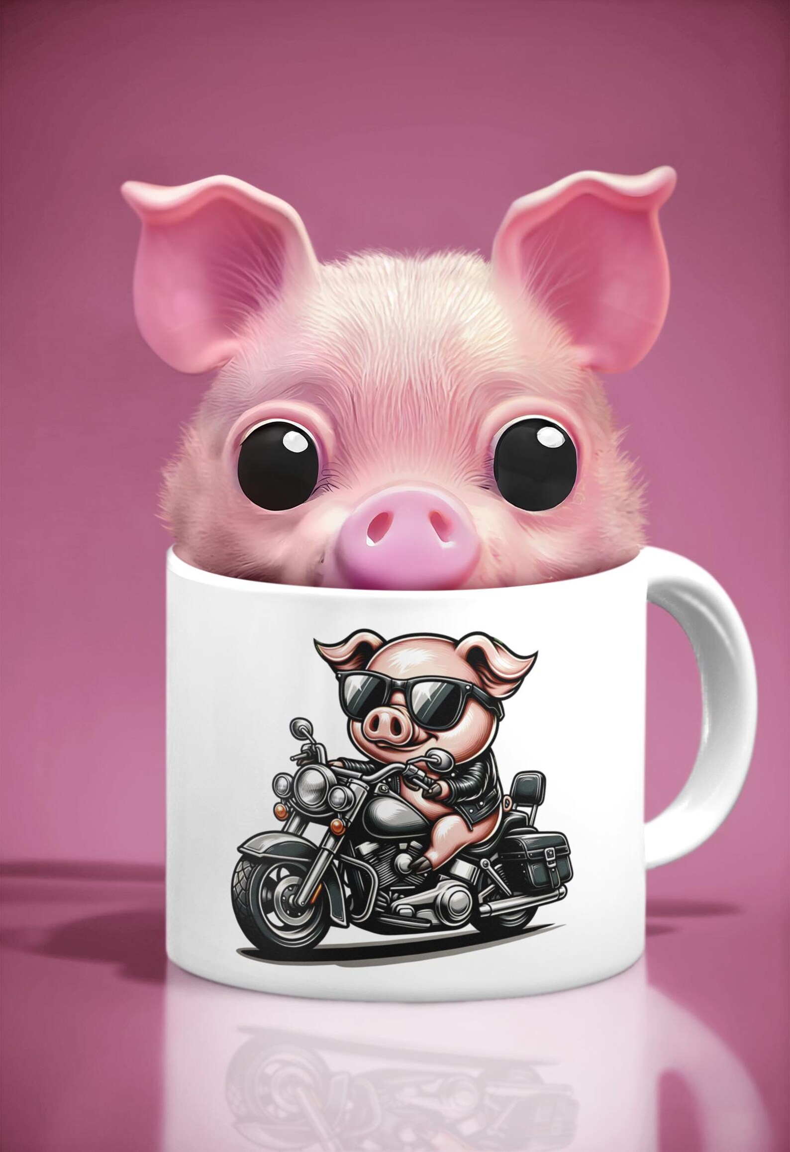 Vintage Motorcycle Pig & Hog Illustration - Digital PNG Clipart, Retro ...