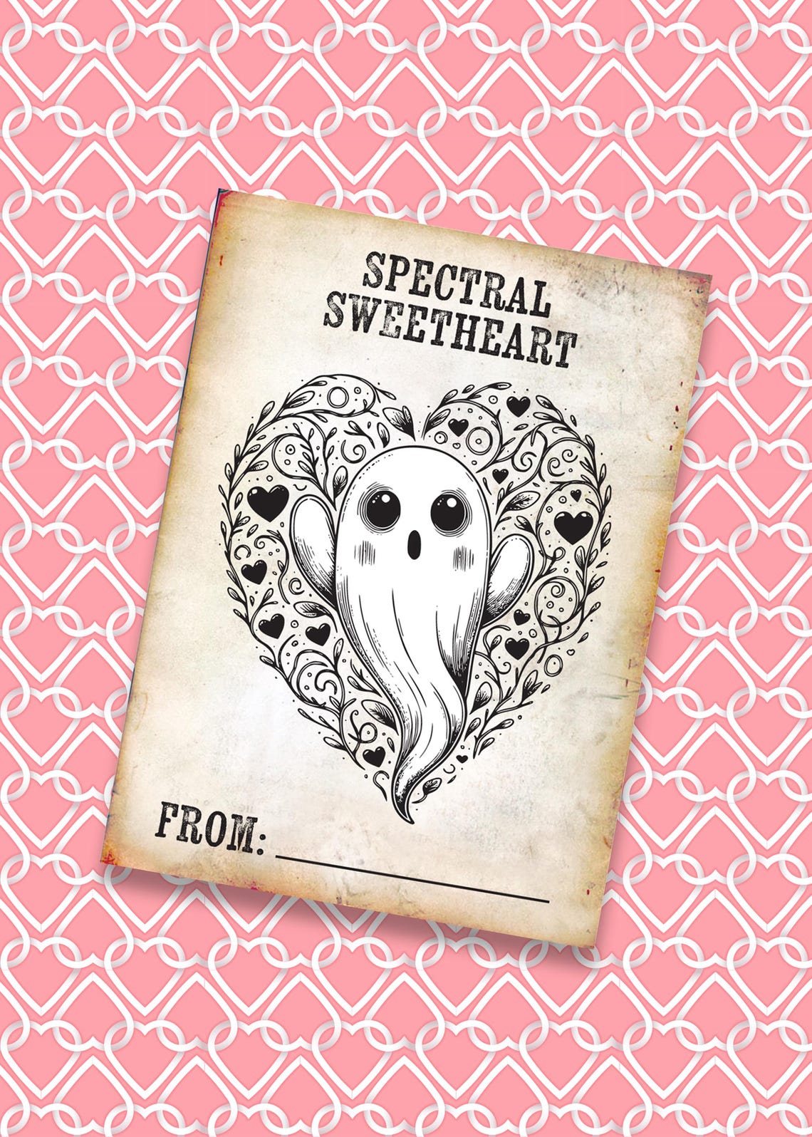 Ghost Valentine Cards: Spooky Love Notes, Classroom Favors (instant ...