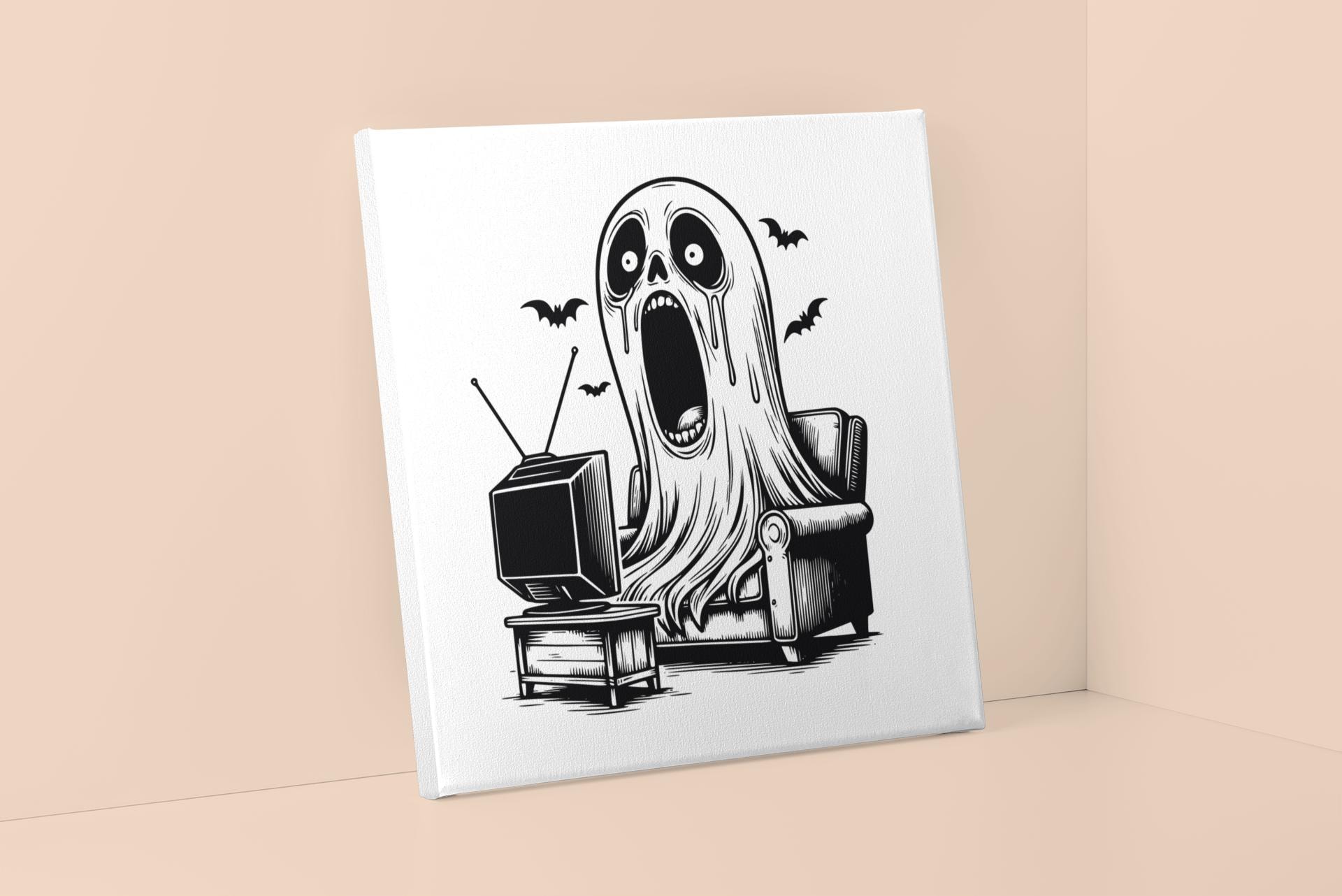 Spooky Ghost Watching Television Clipart Set - EPS, SVG, PNG Bundle ...