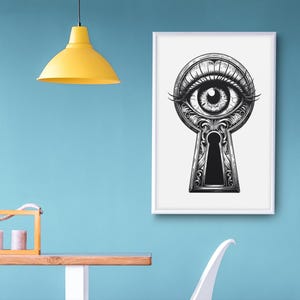 Retro Eye Keyhole Clipart: Gothic Vector Graphics (digital Download) - Etsy