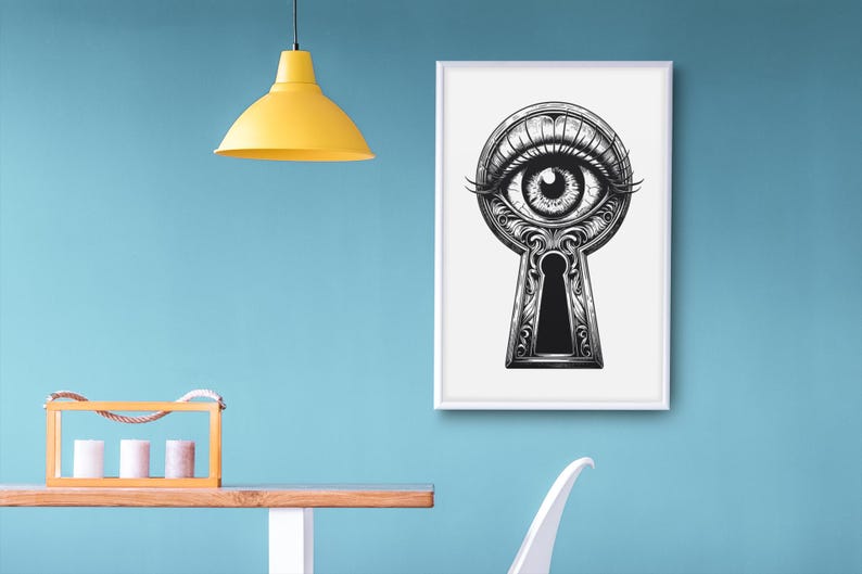 Retro Eye Keyhole Clipart: Gothic Vector Graphics (digital Download) - Etsy