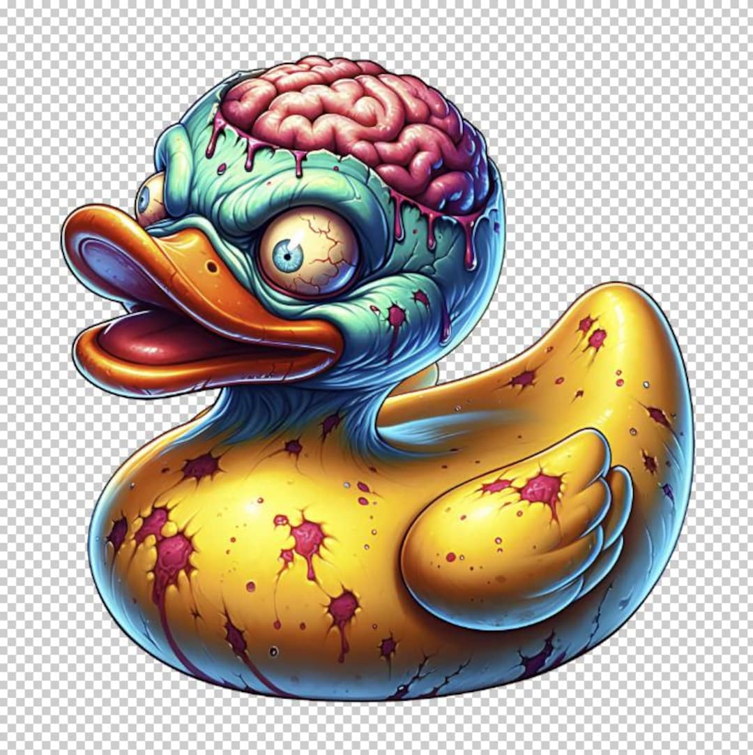 Creepy Zombie Duck Clipart: Quirky Fowl PNG (digital Download) - Etsy