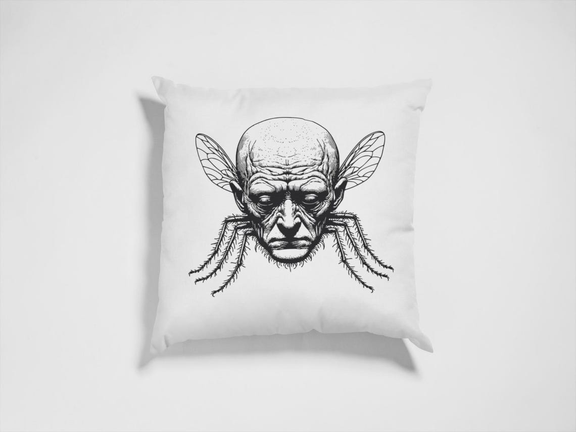 Creepy Fly With Human Head Clipart: Horror Gothic Vector (digital ...