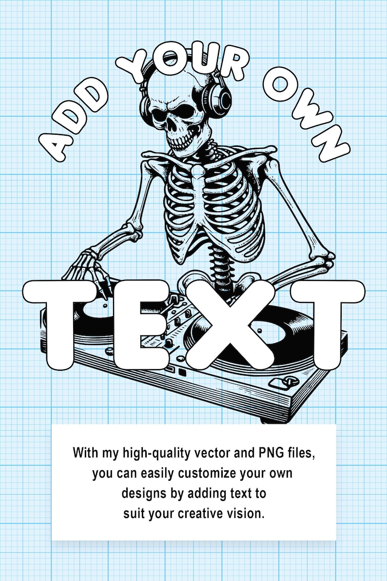 Skeleton DJ Clipart Bundle: Spooky Vector Illustration (digital ...