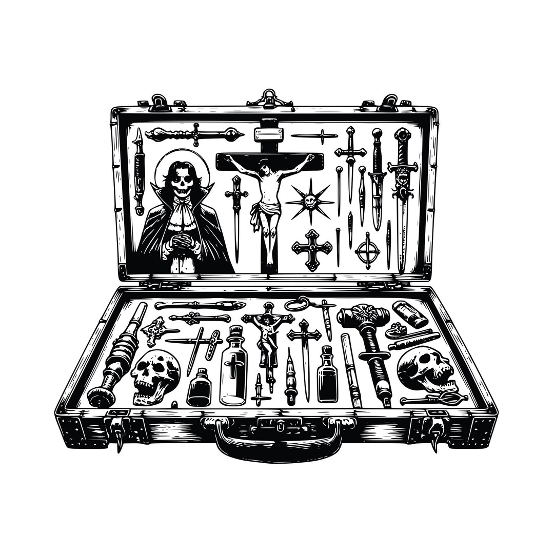 Fierce Vampire Hunting Kit, EPS, SVG, PNG Clipart Set, Design to Shine ...