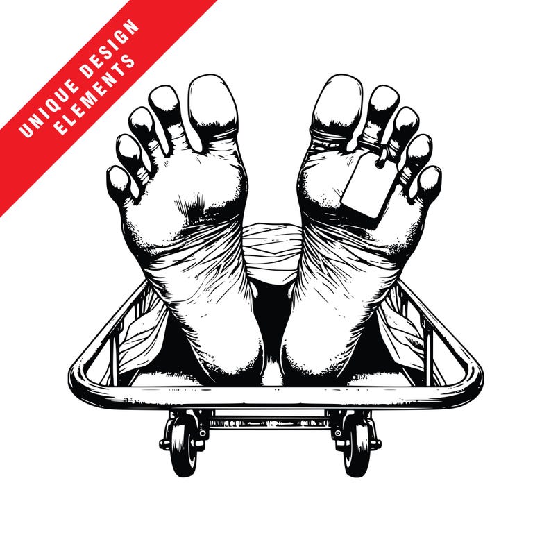 Spooky Toe Tag Clipart Bundle: Gothic Halloween Vector Art (digital ...