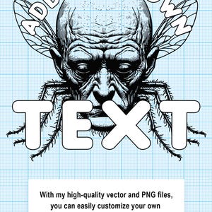 Creepy House Fly With Human Head EPS, SVG, PNG Clipart Bundle ...