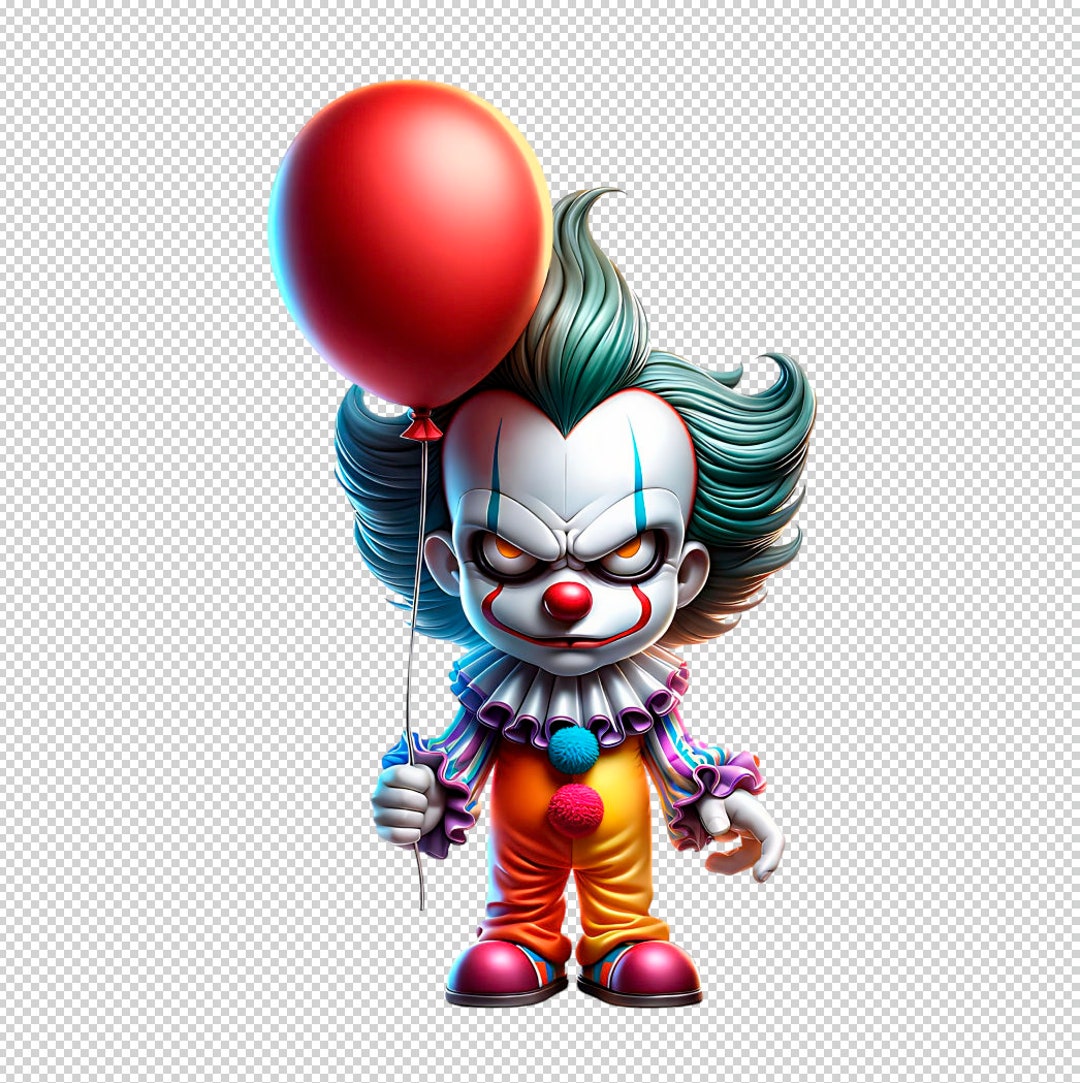 Creepy Clown PNG: High-res Transparent Image (300 DPI) - Etsy