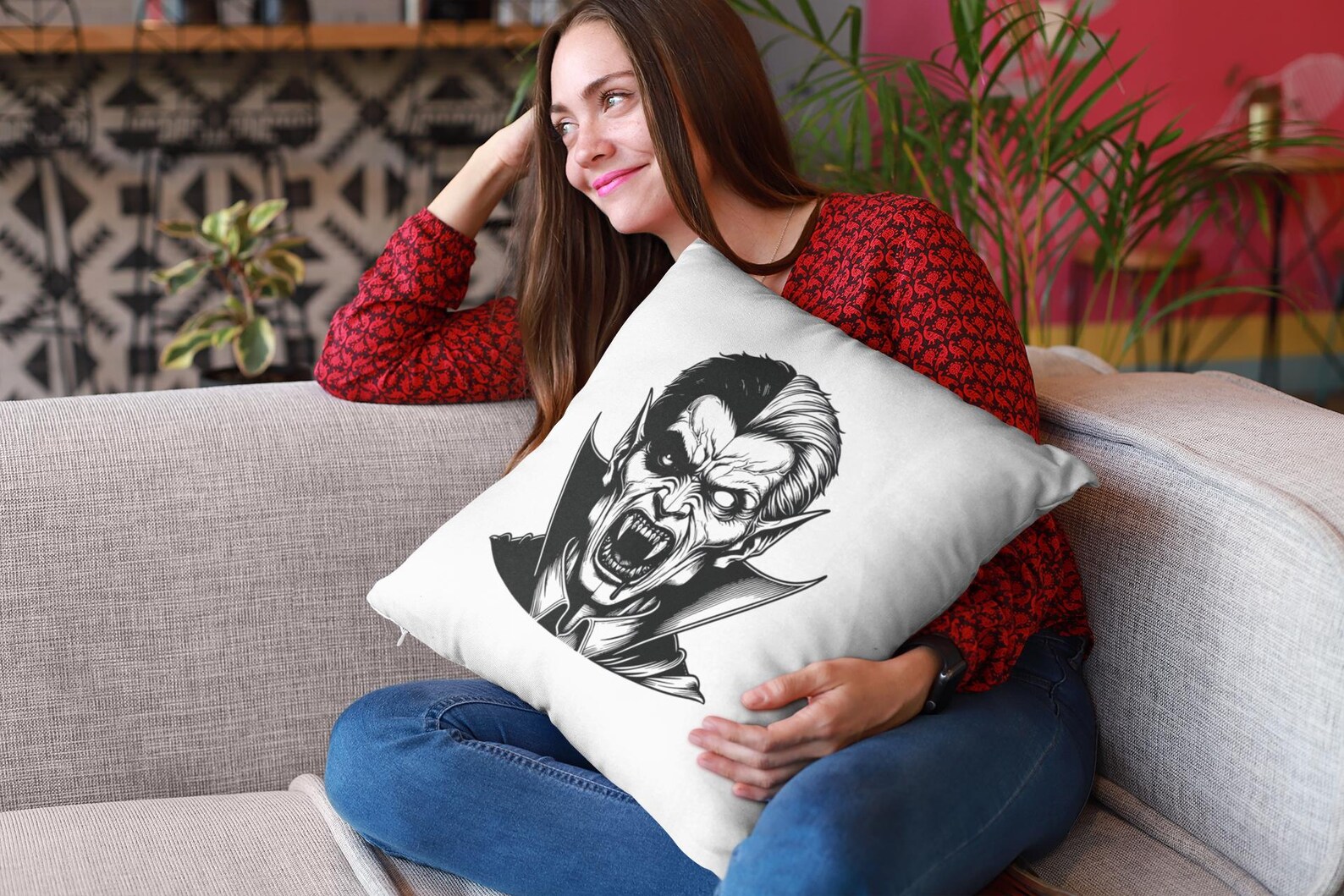 Angry Vampire Clipart: Bloodthirsty Vector Illustration (digital ...