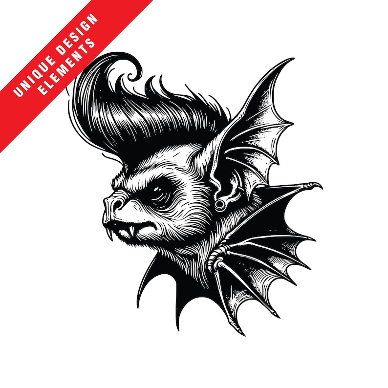 Gothic Punk Bat Clipart Set: Vector Illustration (digital Download) - Etsy