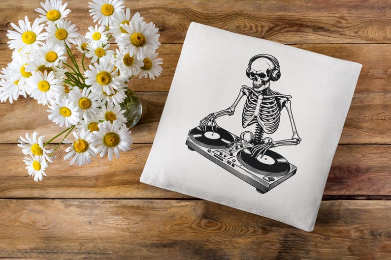 Skeleton DJ Clipart Bundle: Spooky Vector Illustration (digital ...