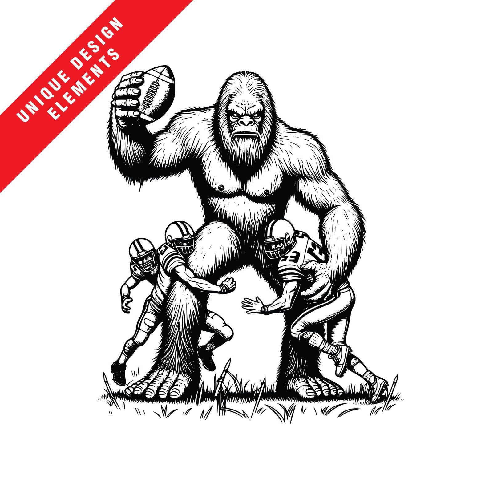 Sasquatch Sports EPS, SVG, PNG, Clipart - Football Vector Design ...