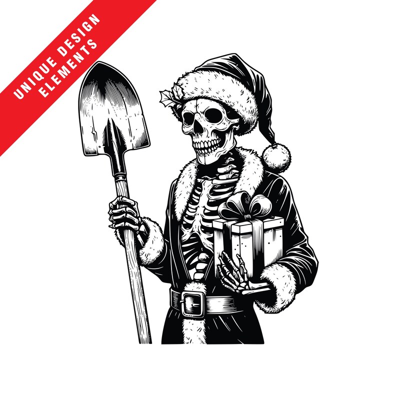 Santa Skeleton Clipart - EPS, SVG, PNG | Holiday Halloween Fusion ...