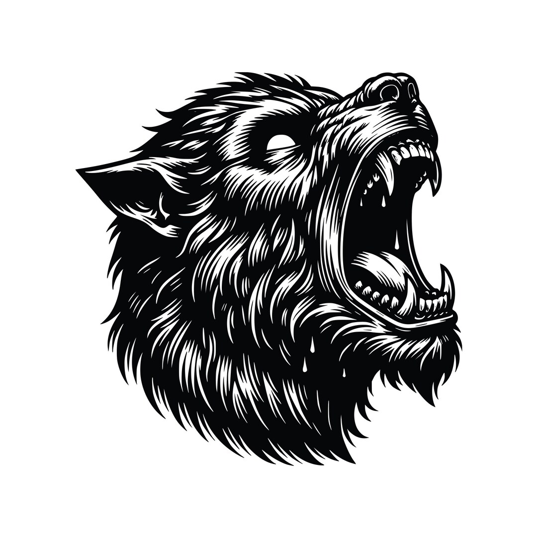 Wolfman_003, AI, PNG, SVG Format Bundle, Wolf Head Clipart, Wolf Head ...