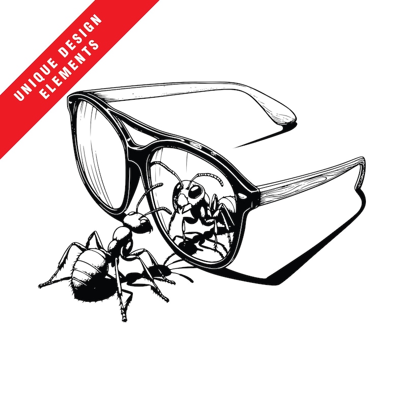 Ant Reflection Graphics, EPS, SVG, PNG Clipart Bundle, Original Vector Illustration, Instant ...