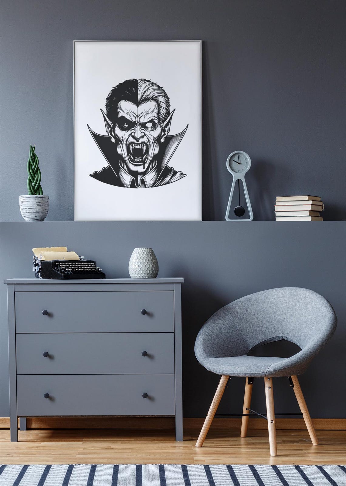 Angry Vampire Clipart: Bloodthirsty Vector Illustration (digital ...