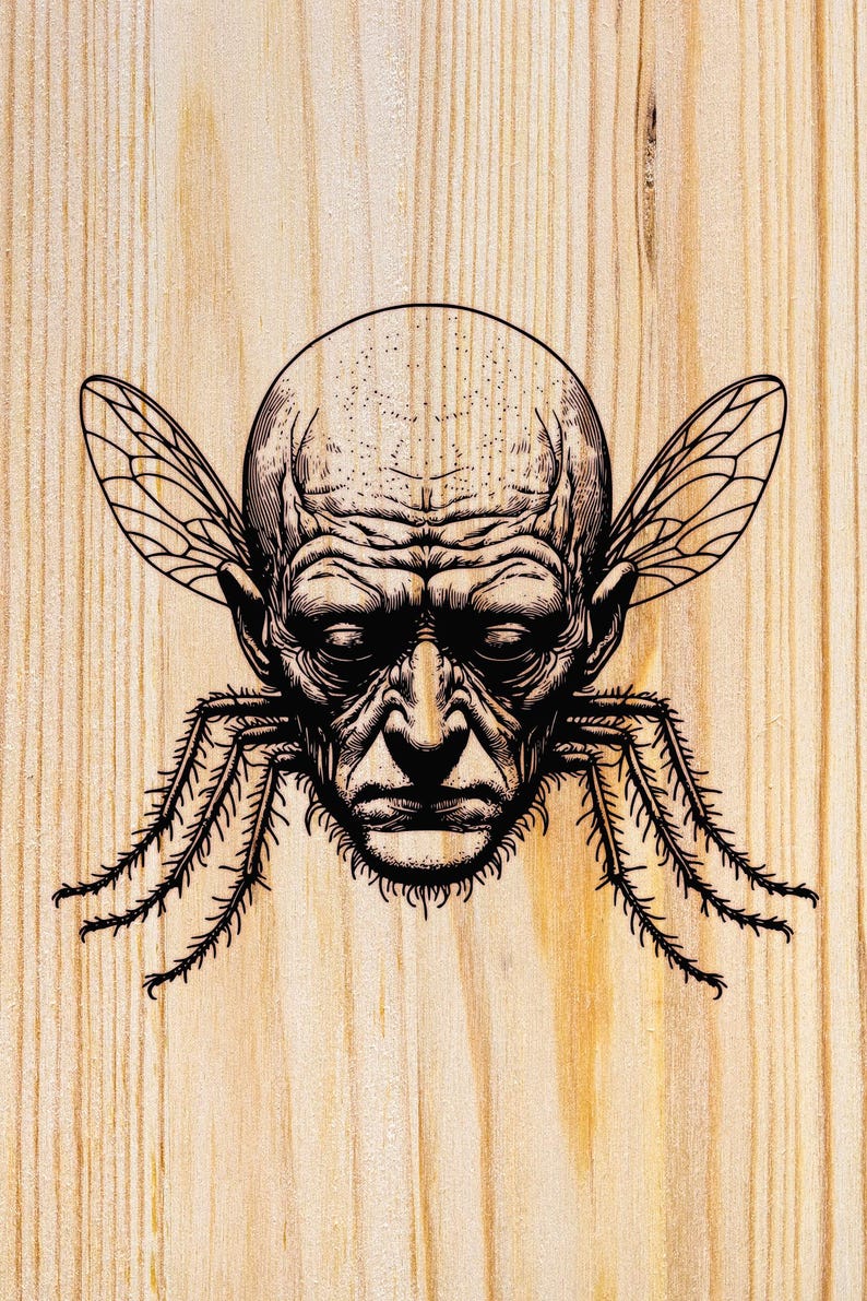 Creepy House Fly With Human Head EPS, SVG, PNG Clipart Bundle ...