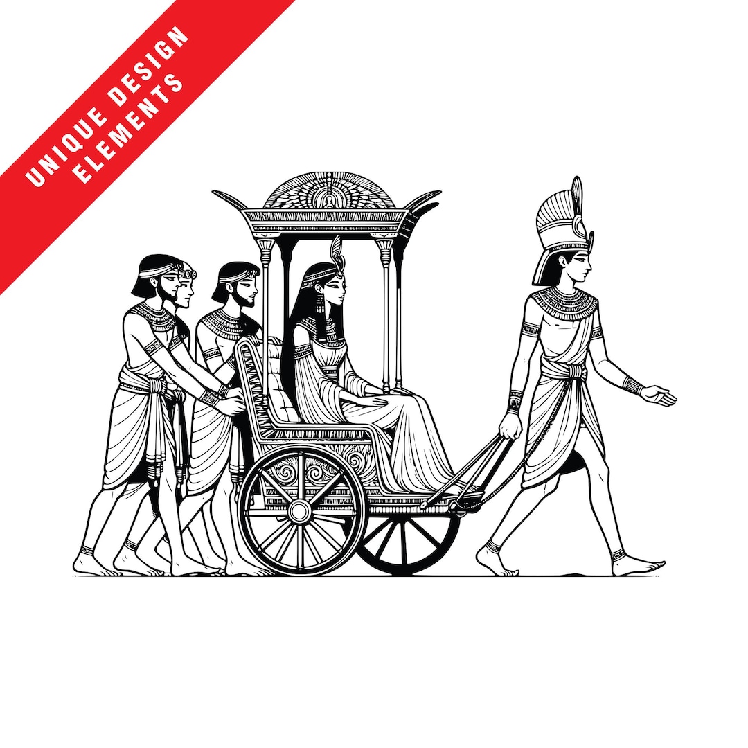 Egyptian Queen Palanquin Clipart: Royal Vector Illustration (digital ...