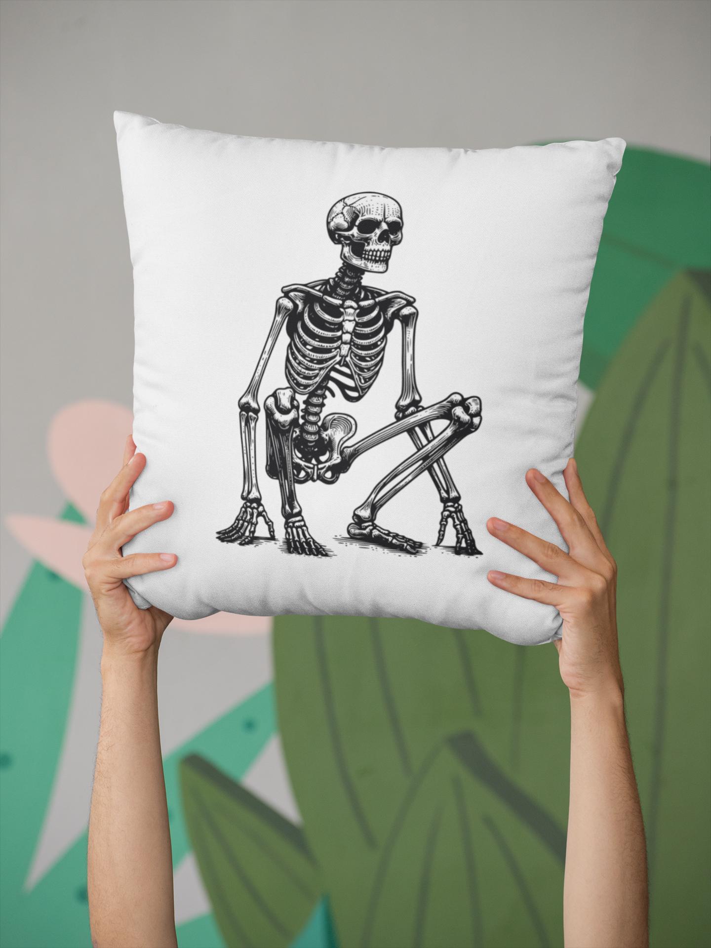 Creepy Squatting Skeleton - EPS, SVG, PNG Clipart Set, Vector ...