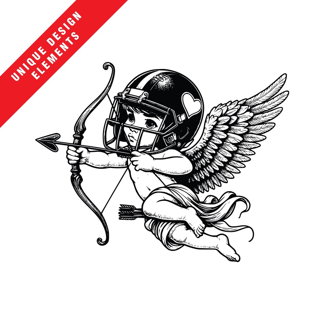 Football-themed Cupid Shooting Arrow Clipart Bundle in EPS, SVG, PNG ...