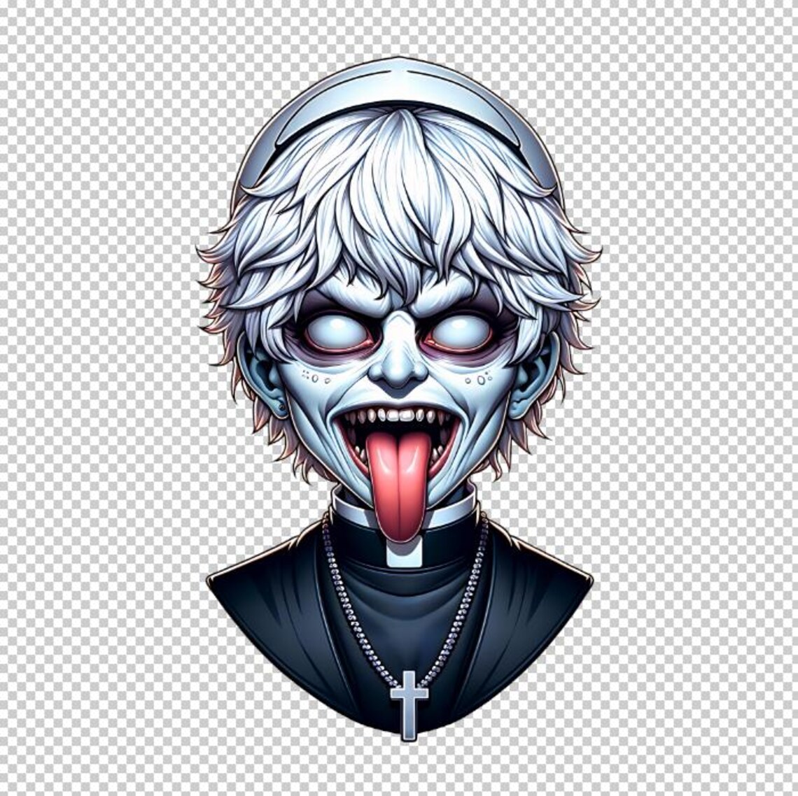 Creepy Possessed Priest PNG: Halloween Graphic (digital Download) - Etsy