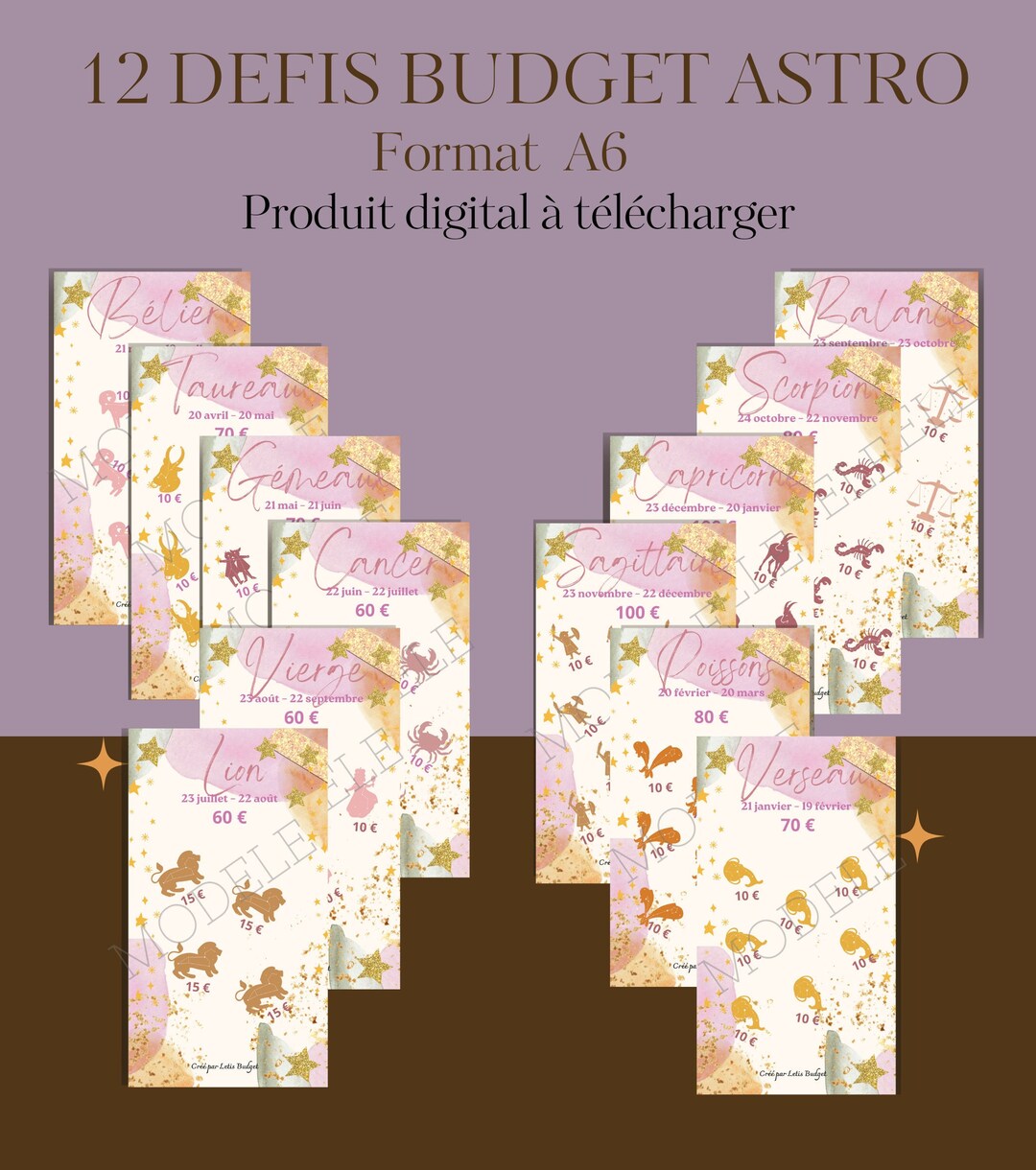 Astro Signs Challenge to Print A6 Format - Etsy