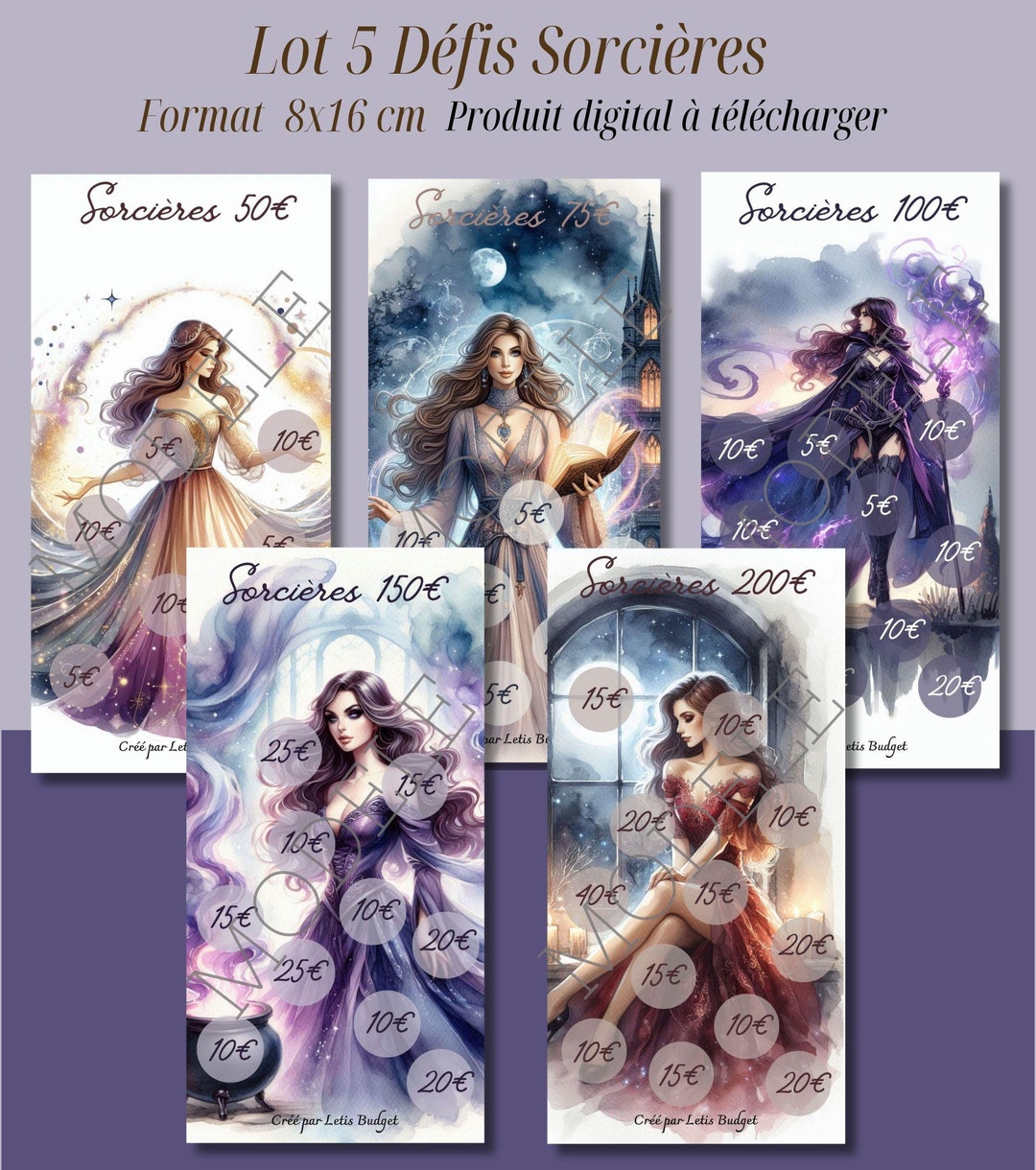 5 Printable Witches Theme Challenge Sheets - Etsy