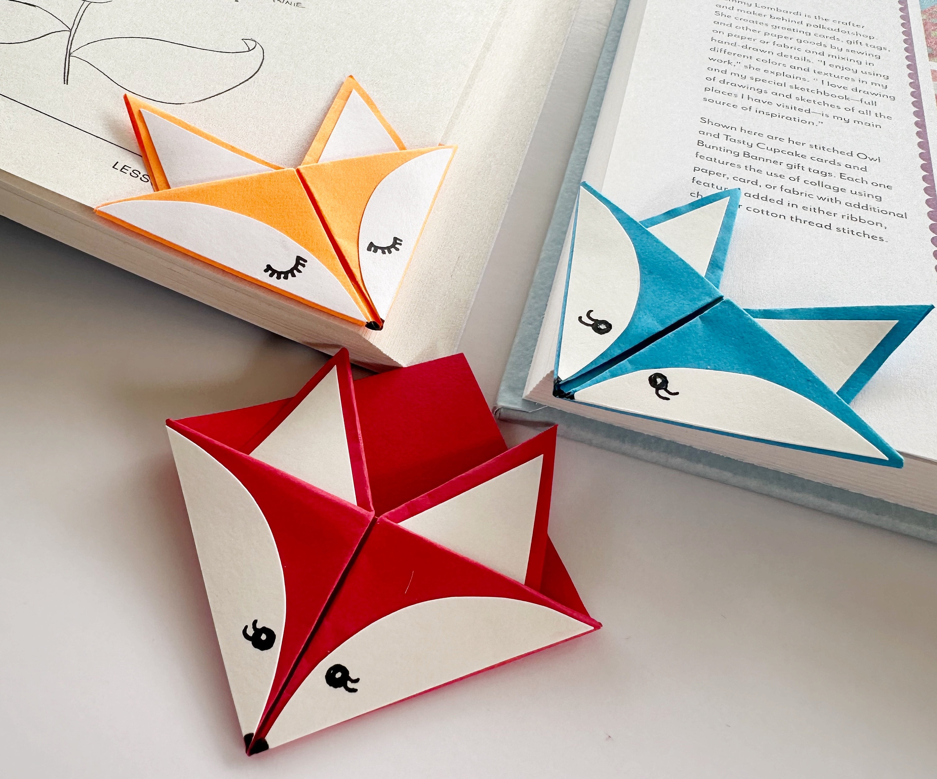 Origami Fox Corner Bookmark, Stationery, Handmade Forest Creature Foxy ...