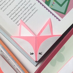Pink Ombré Origami Fox Corner Bookmarks Stationery Handmade Forest ...