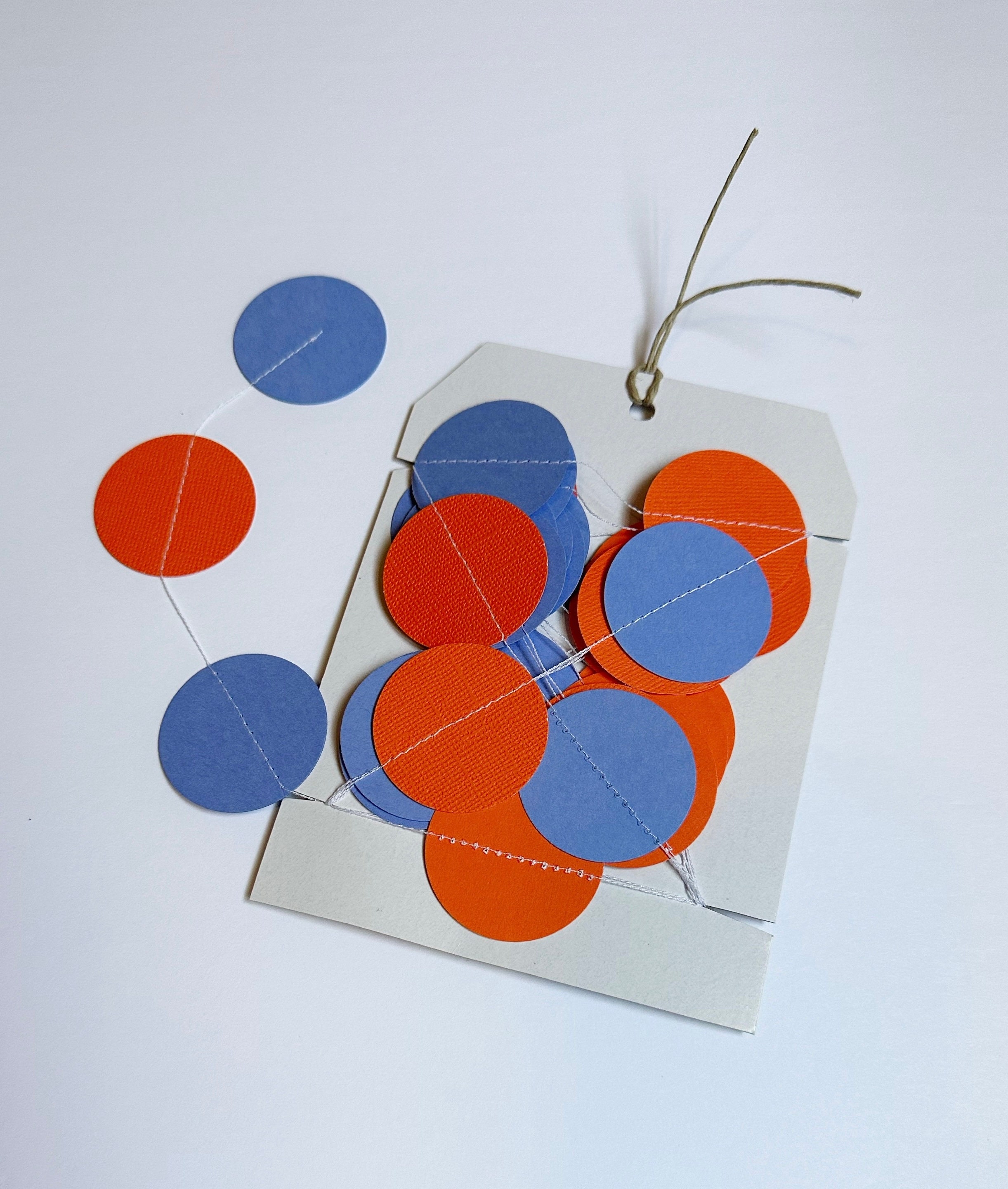 Orange and Periwinkle Paper Circle Garland: 14 Ft Handmade Celebration ...