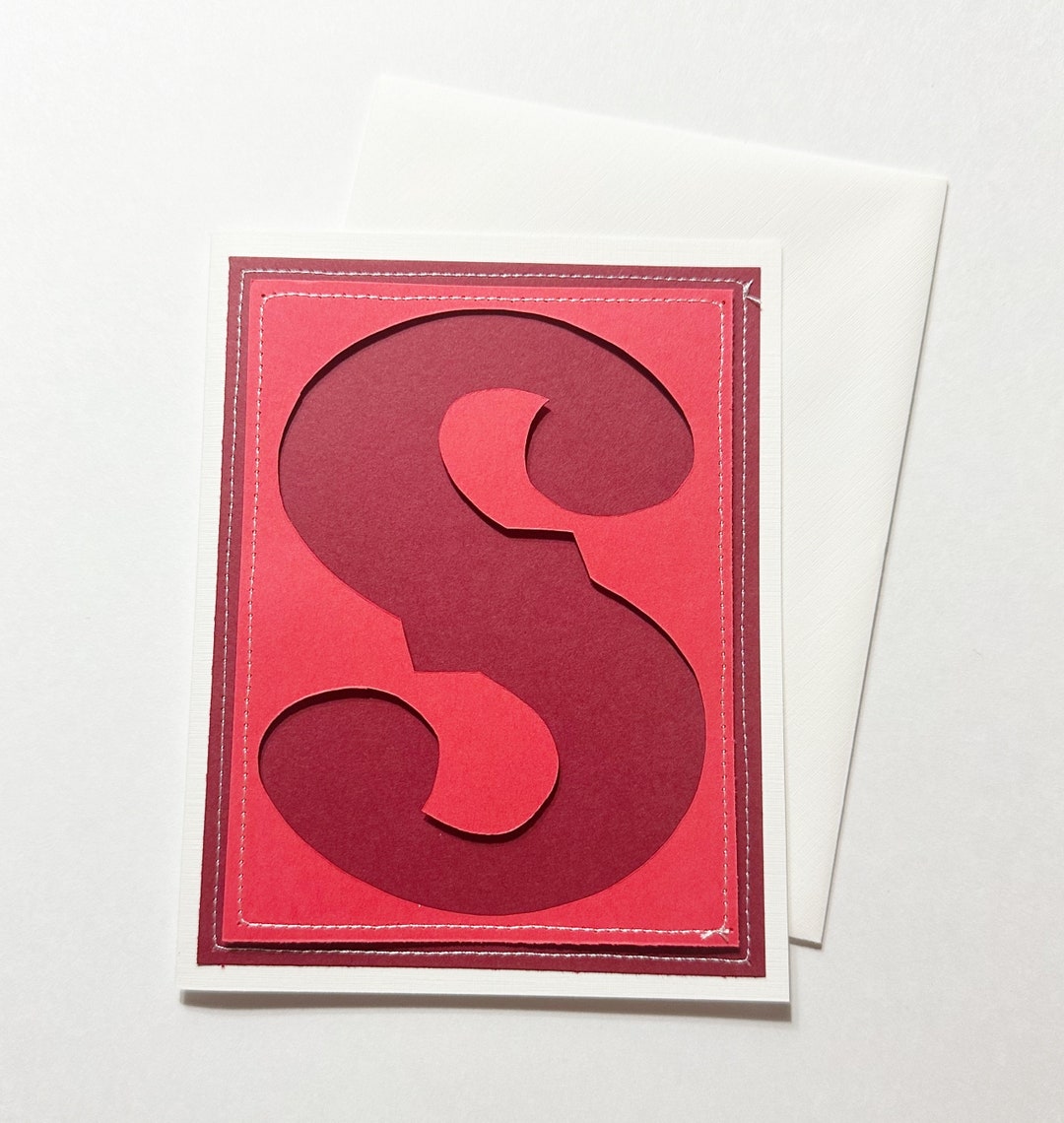 Personalized Dimensional Letter Card Initial Monogram Handmade Keepsake ...