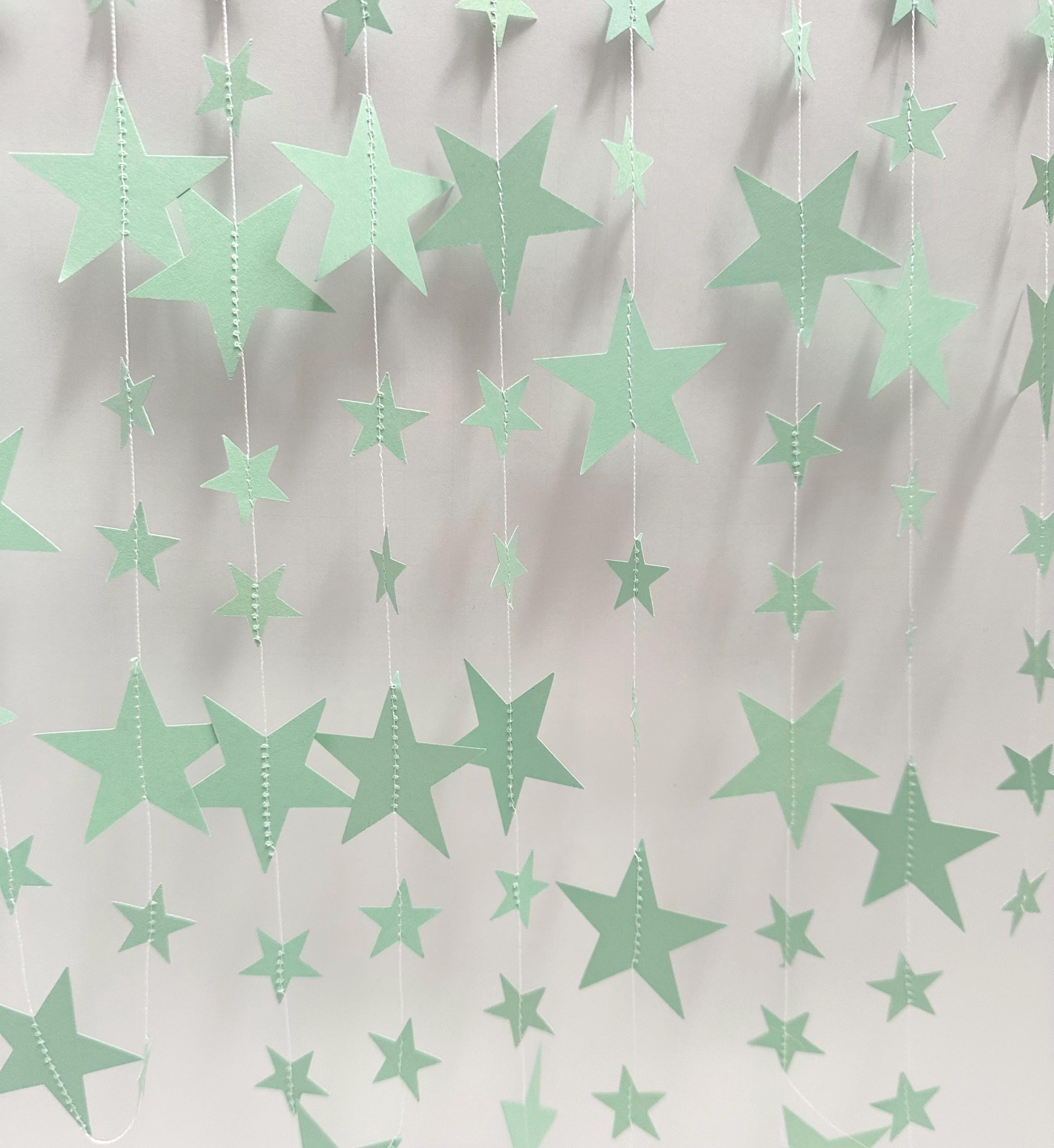 Lime Cream Star Garland: 12 Ft Handmade Celestial Decor - Etsy