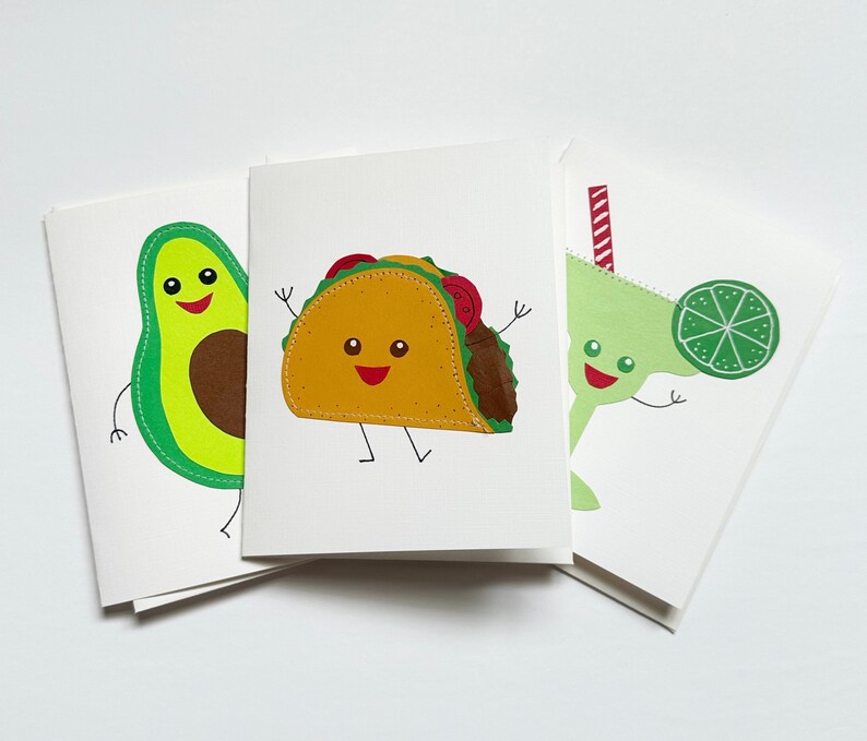 Handmade Taco Tuesday Card Set: Kawaii Fiesta Cards - Etsy