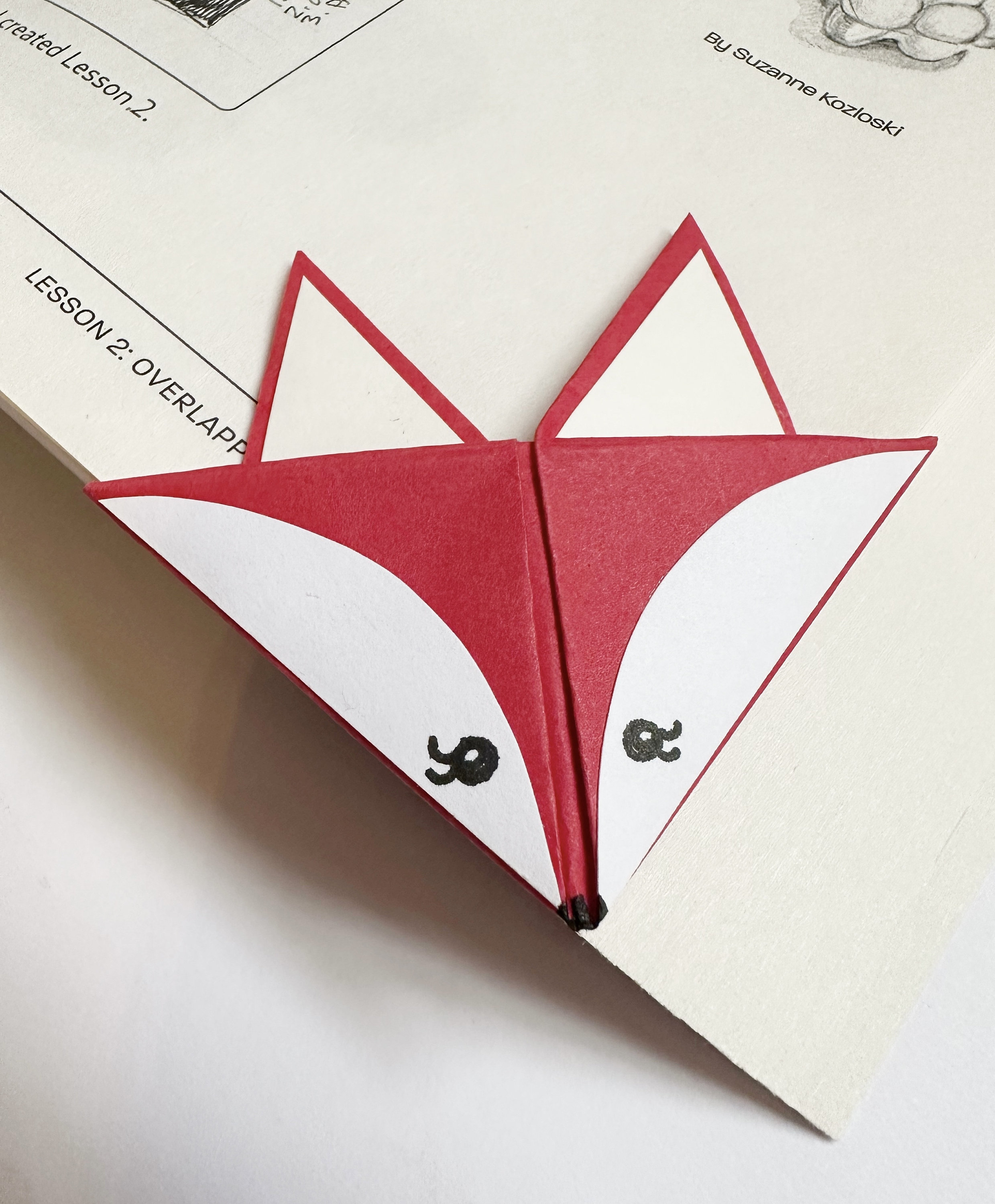 Origami Fox Corner Bookmark, Stationery, Handmade Forest Creature Foxy ...