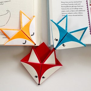 Origami Fox Corner Bookmark, Stationery, Handmade Forest Creature Foxy ...