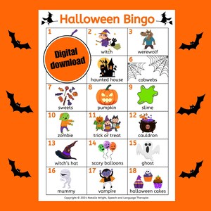 Halloween Bingo Game for Kids: Vocabulary Learning (digital Download ...