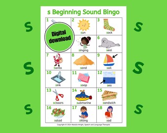 Th Speech Sound Bingo Game Printable, Beginning Sound Card, Speech ...