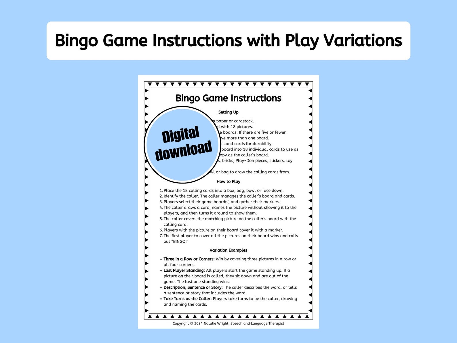 Th Speech Sound Bingo Game Printable, Beginning Sound Card, Speech ...