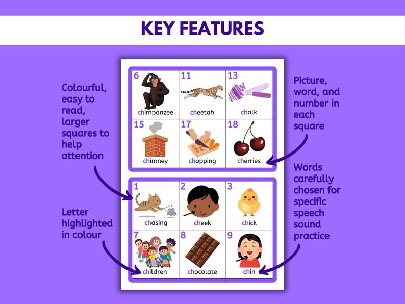 CH Sound Bingo Game, Speech Therapy Articulation Cards, Phonics ...