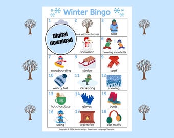 Winter Bingo, Printable Winter Bingo Cards, Winter Party Game, Winter ...
