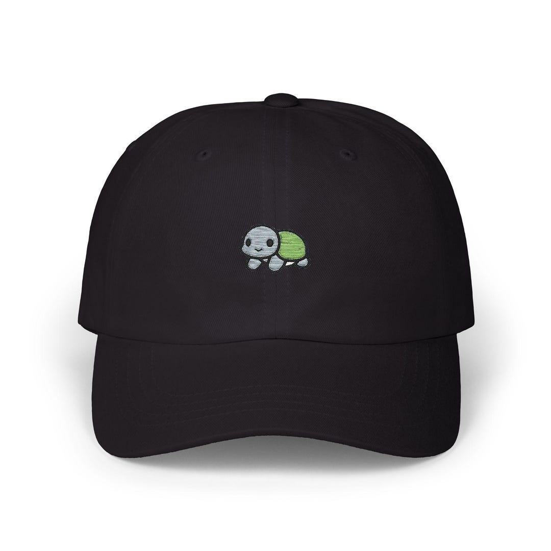 Embroidered Green Turtle Cap: Kawaii Cotton Dad Hat - Etsy