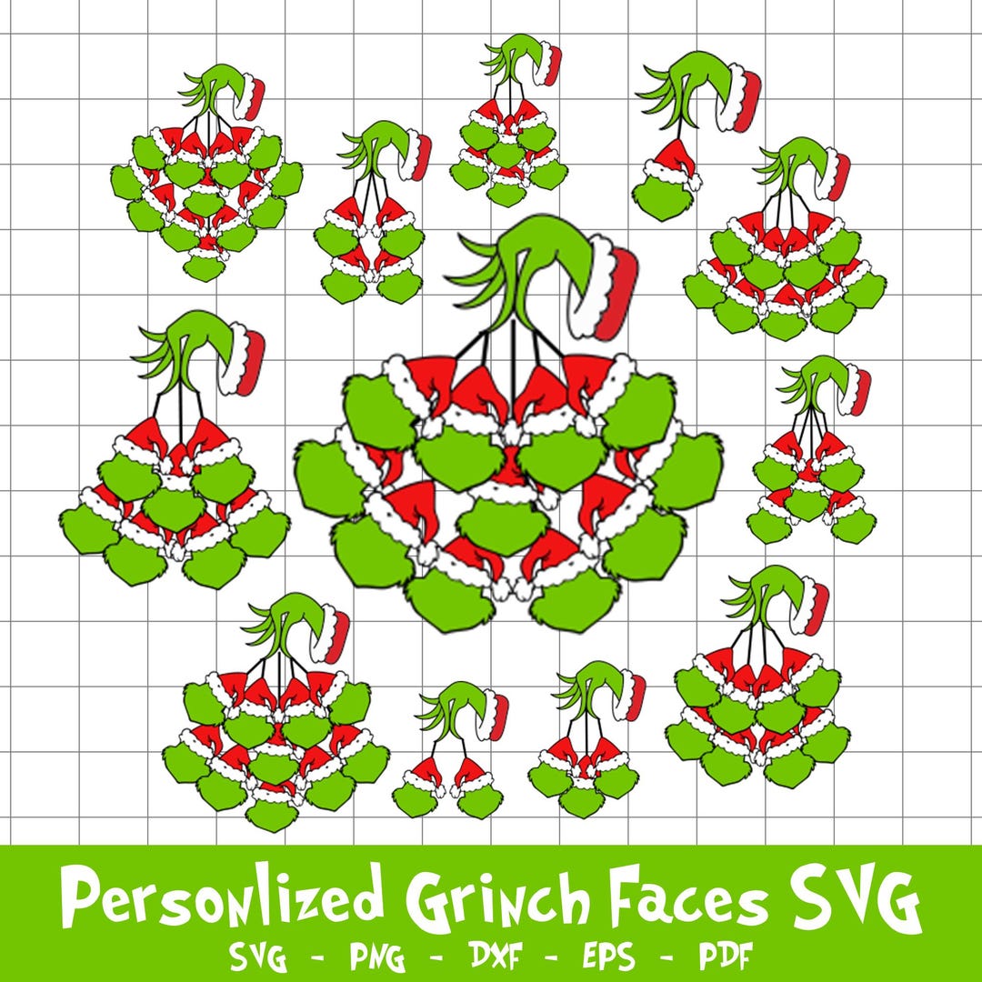 Grinch Face Svg, the Grinch Svg Bundle, Grinch Hand, Grinch Family ...