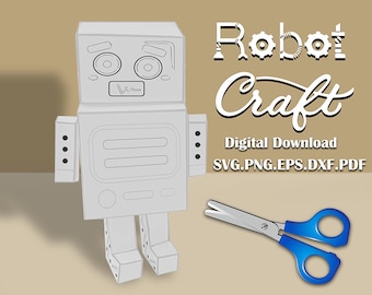Robot Craft Printable Paper Models, Digital Download, Jpegs and SVG ...