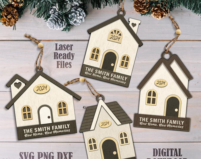 Boho House New Home Real Estate Ornament Laser Glowforge SVG File - Etsy Australia