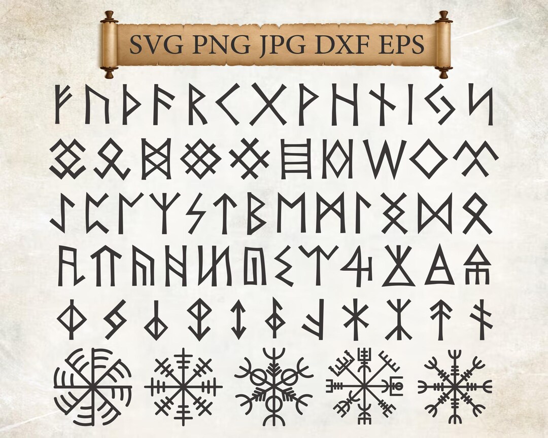 Runic Svg Cut Files, Viking Font, Nordic Font, Old Norse Runes Alphabet ...
