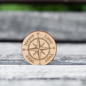 Never Lose Your Way Compass Token, Glowforge Tested Omtech Laser File ...
