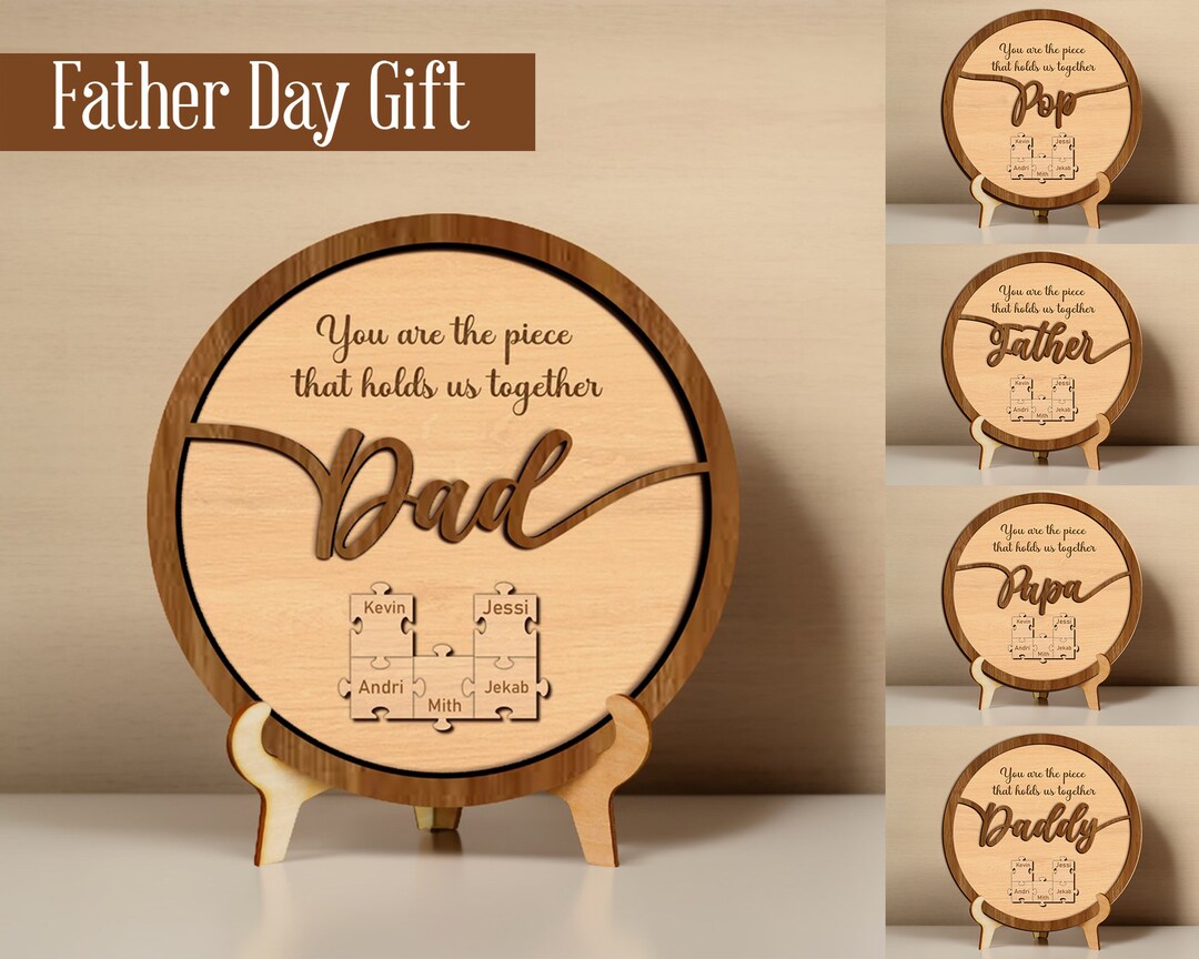 Fathers Day Puzzle Sign SVG, Dad Puzzle Sign, Family Sign, Dad Puzzle ...