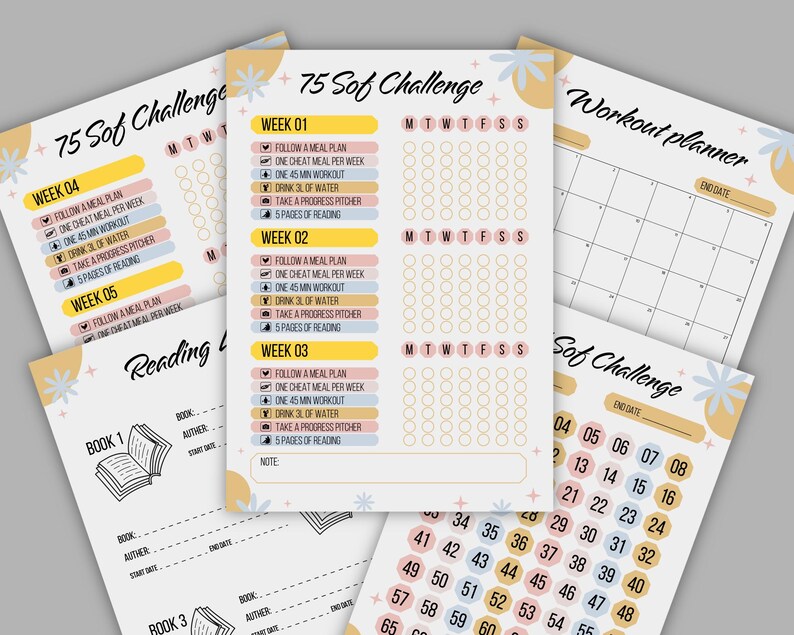 75 Soft Challenge Printable Template, 75 Medium Challenge Tracker ...