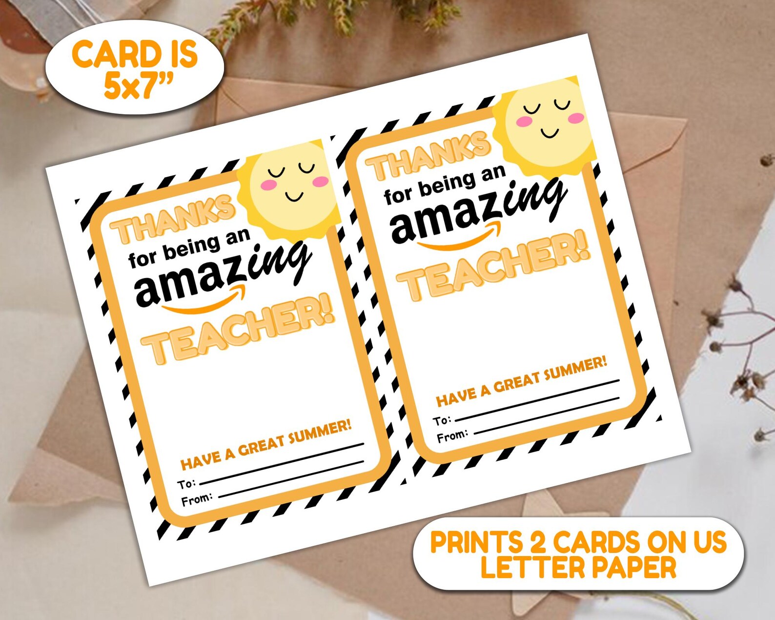 End of the Year Teacher Gift Card Holder, Teacher Appreciation Gift Tag ...